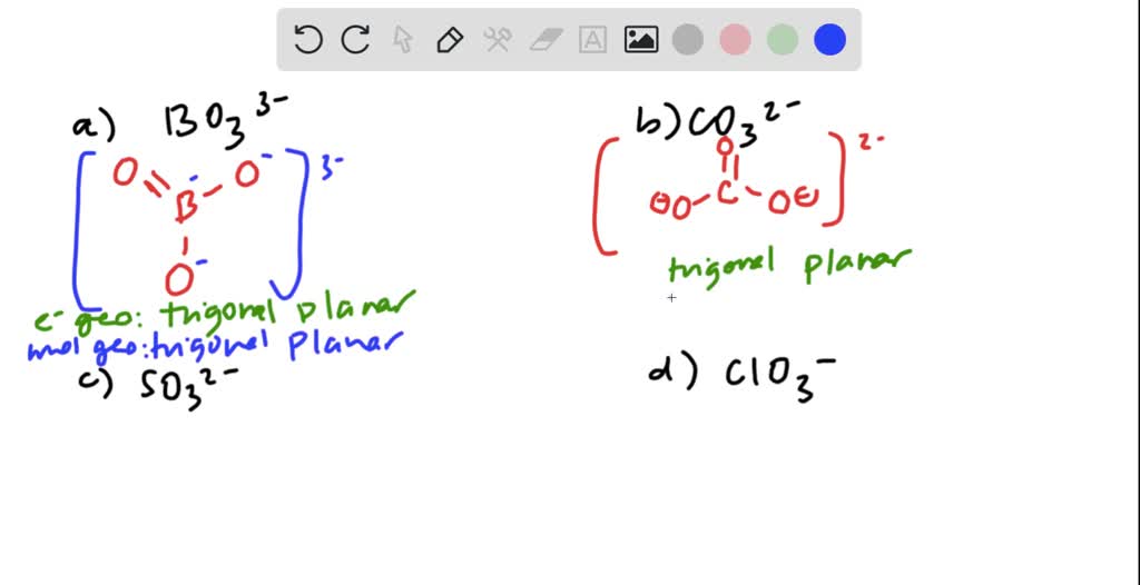 SOLVED:In each of these ions, three oxygen atoms are attached to a ...