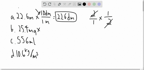 SOLVED:Carry out the following conversions: (a) 22.6 m to decimeters ...