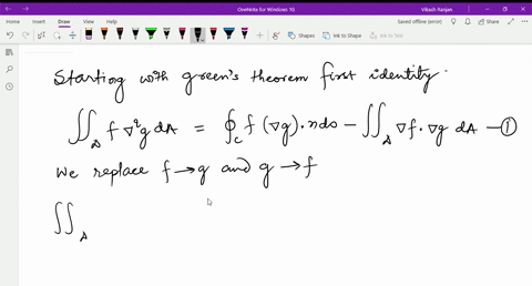 SOLVED:Use Green's Theorem in the form of Equation 13 to prove Green's ...