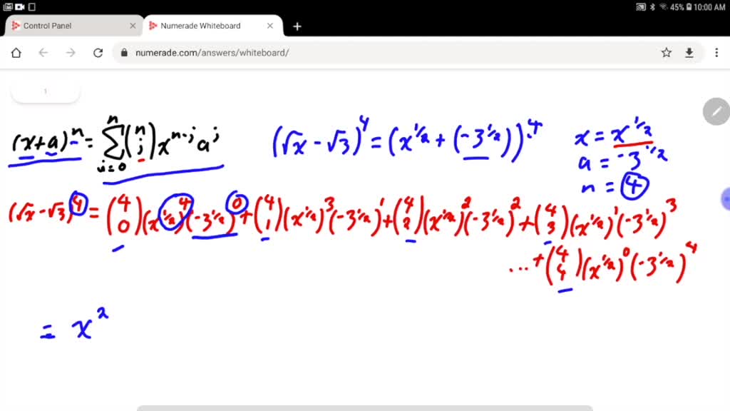 SOLVED Expand Each Expression Using The Binomial Theorem x 3 4