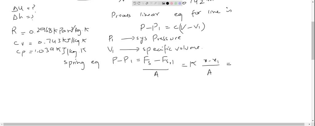 SOLVED: A mass of 10 g of nitrogen is contained in the spring loaded ...