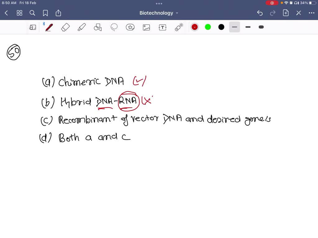 SOLVED:rDNA is a (a) Chimeric DNA (b) Hybrid DNA-RNA (c) Recombinant of ...