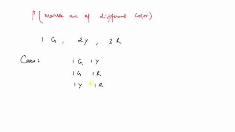 SOLVED:Find the probability for the experiment of drawing two marbles ...