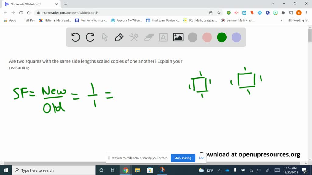SOLVED:Are two squares with the same side lengths scaled copies of one ...