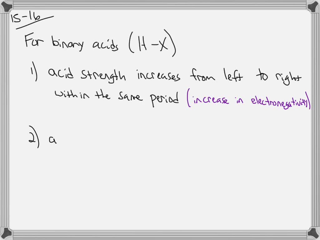 Within the periodic table, how do the strengths of the binary acids ...