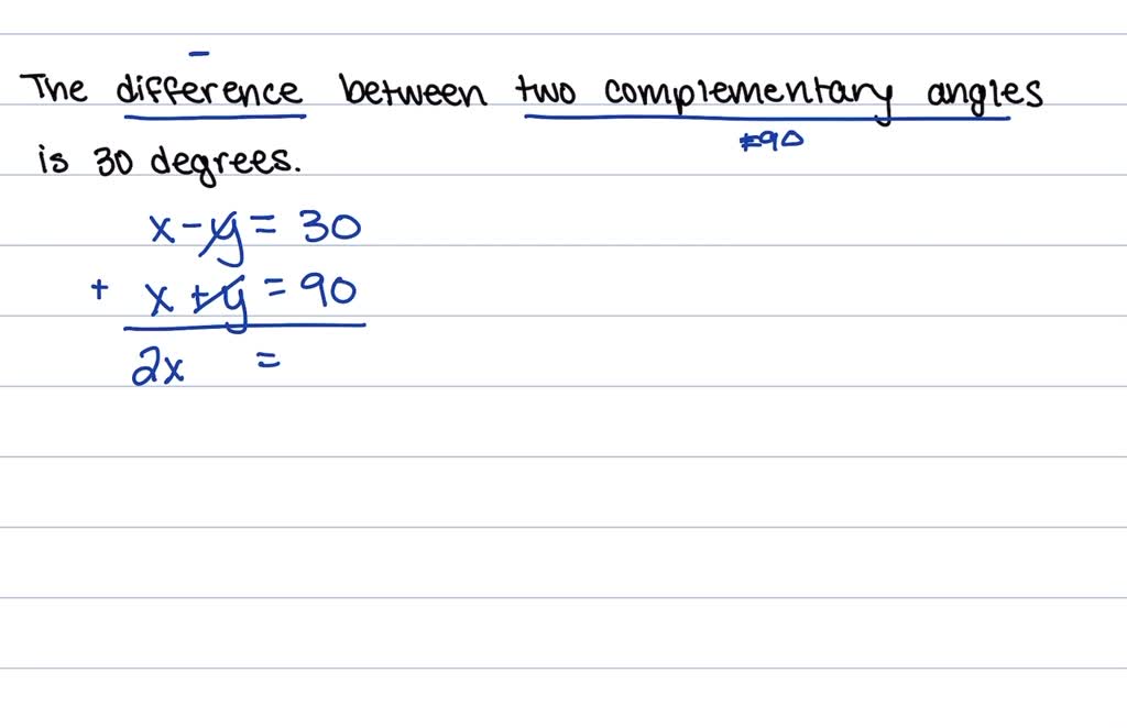 SOLVED:In the following exercises, translate to a system of equations and solve. The difference ...