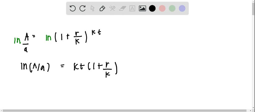 SOLVED:Recall the formula for continually compounding interest, y=A e^t ...