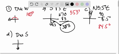 SOLVED:refer to the 16 compass bearings shown. North corresponds to an ...