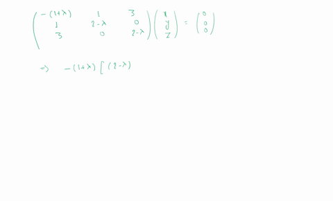 SOLVED: For what values of λdoes the following set of equations have nontrivial solutions for x ...