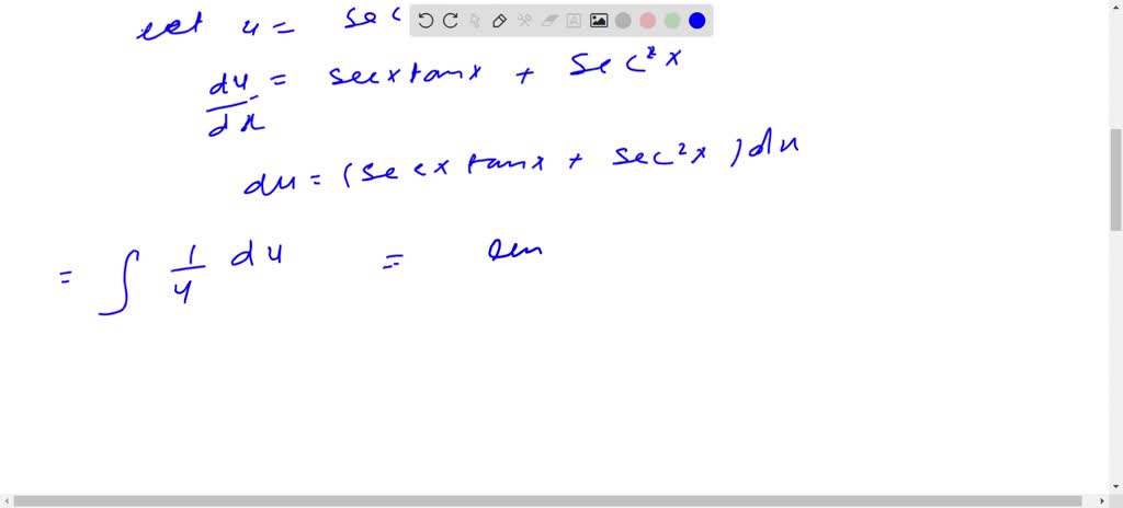 SOLVED:Prove the integration formula ∫secx d x=ln|secx+tanx|+C (a) by ...