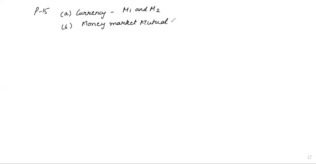 SOLVED:The M1 definition of the money supply consists of a. coins and ...