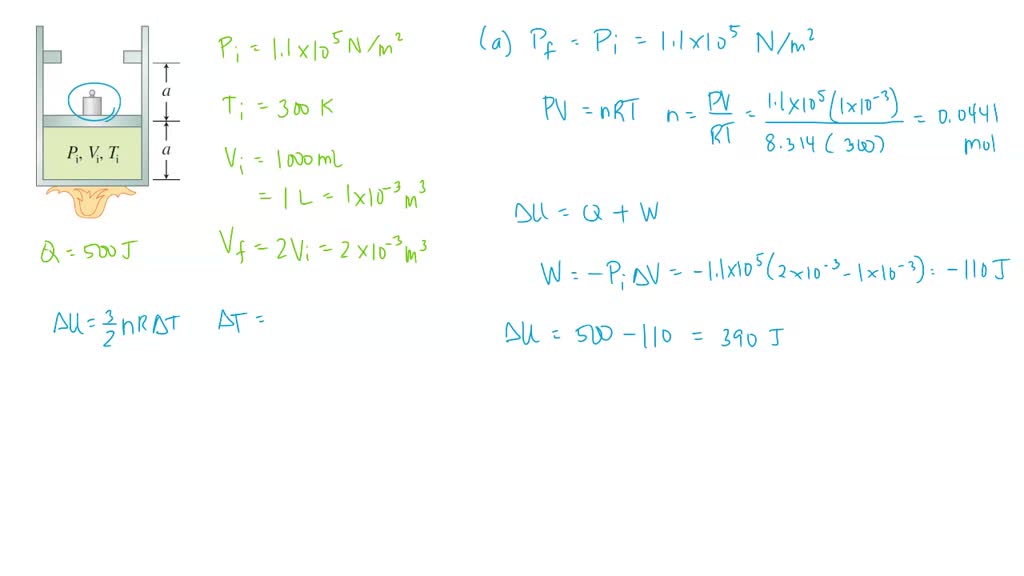 A horizontal cylinder with adiabatic walls is closed at both ends and ...