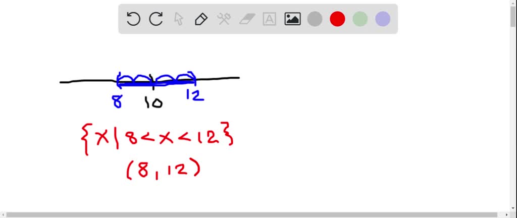 SOLVED:Express the fact that x differs from 10 by less than 2 as an ...