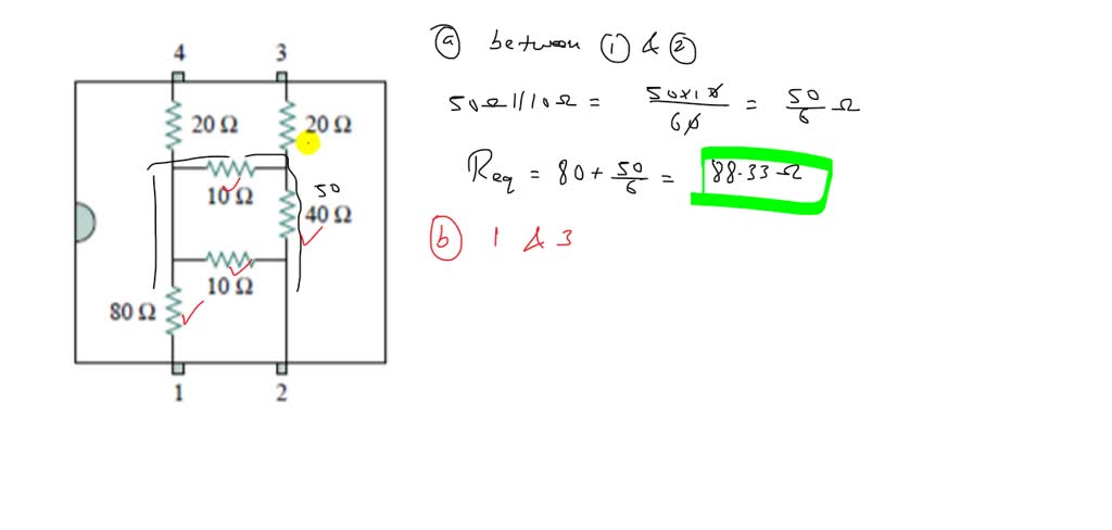 The pin diagram of a resistance array is shown in Fig. 2.129 . Find the ...
