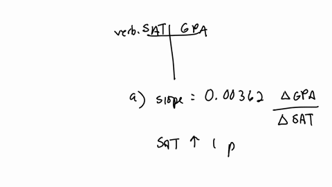 SOLVED: Refer to the previous exercise, giving the regression equation relating verbal SAT and ...