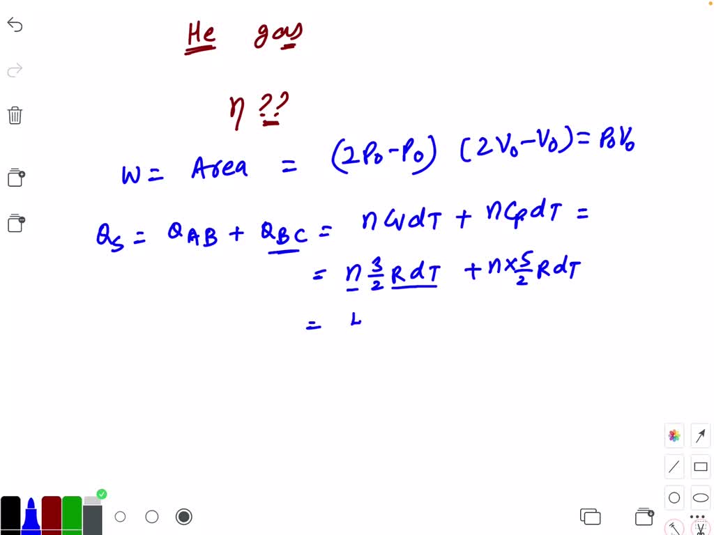 SOLVED:Helium gas goes through a cycle A B C D A (consisting of two isochoric and two isobaric ...