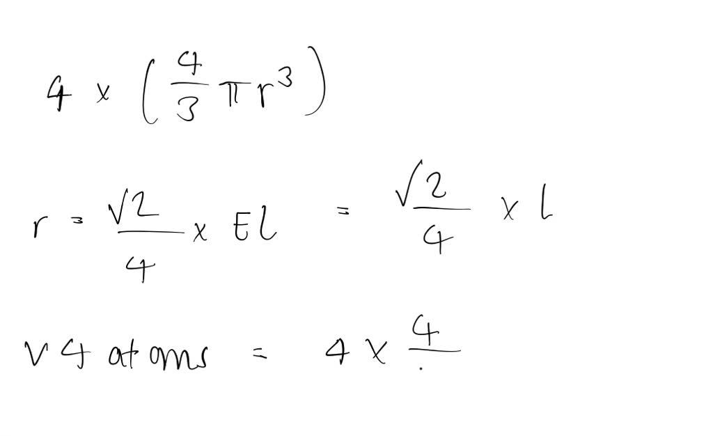 SOLVED:Calculate the percent of volume that is actually occupied by ...