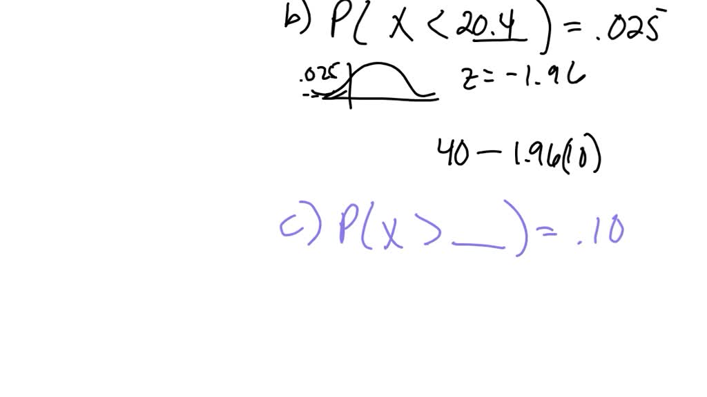 Solvedgiven The Areas Under The Normal Distribution Find The Value Of The Random Variable 𝐗 A 7012