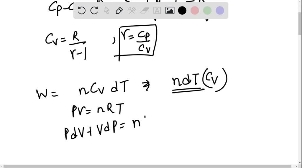 SOLVED:(a) In a reversible adiabatic expansion of an ideal gas with γ ...