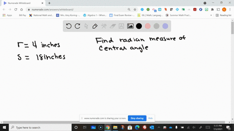 SOLVED:Find the radian measure of the central angle of a circle of ...