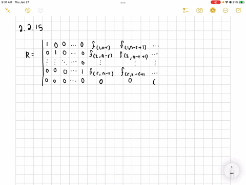 SOLVED: If the r pivot variables come first, the reduced R must look ...