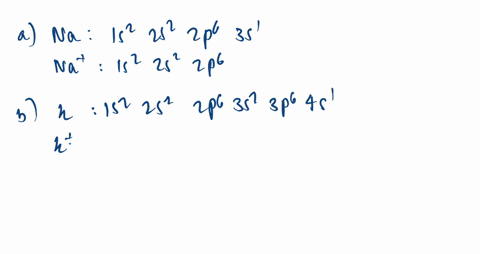 SOLVED:Write electron configurations for the most stable ion formed by each of the following ...