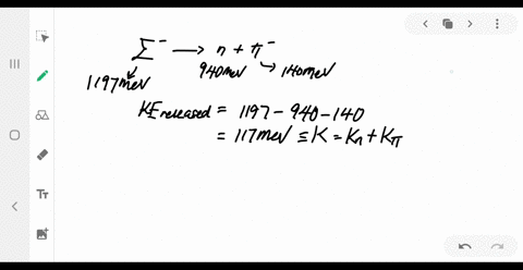 SOLVED:In the decay of a pi meson at rest a mu meson and a neutrino are ...
