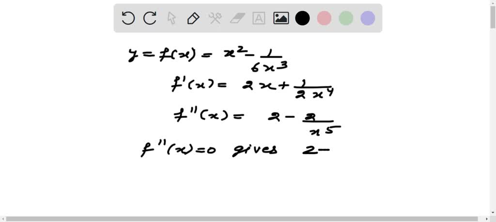 SOLVED:Find the point of inflection of the curve y=f(x)=x^2-(1)/(4)