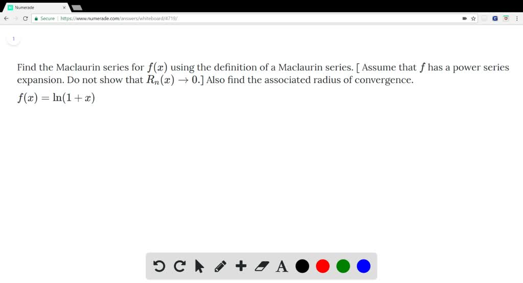 SOLVED:Find the Maclaurin series for f(x) using the definition of a ...