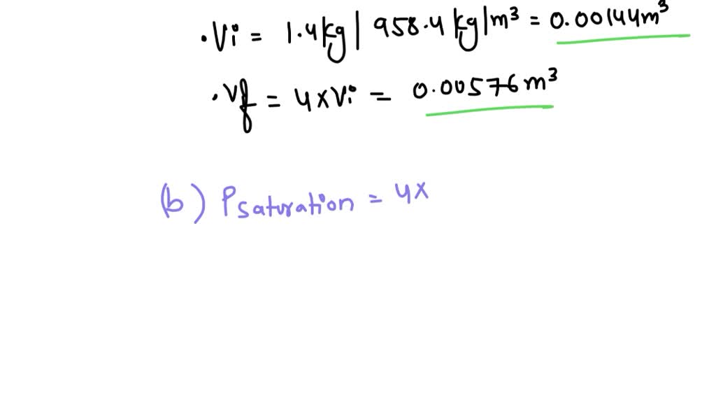A piston-cylinder device initially contains 1.4 kg saturated liquid water at 200^∘ C. Now heat ...