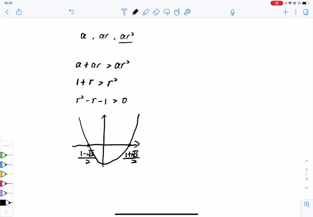 If three successive terms of a G.P. with common ratio r(r>1) form the ...