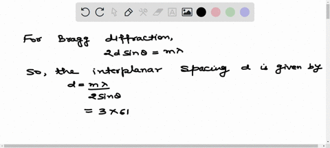 SOLVED:An x-ray beam of wavelength A undergoes first-order reflection ...