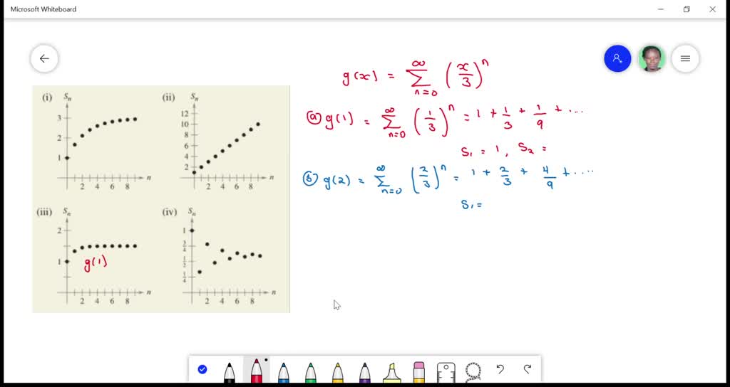 SOLVED:Match the graph of the first 10 terms of the sequence of partial sums of the series g(x ...