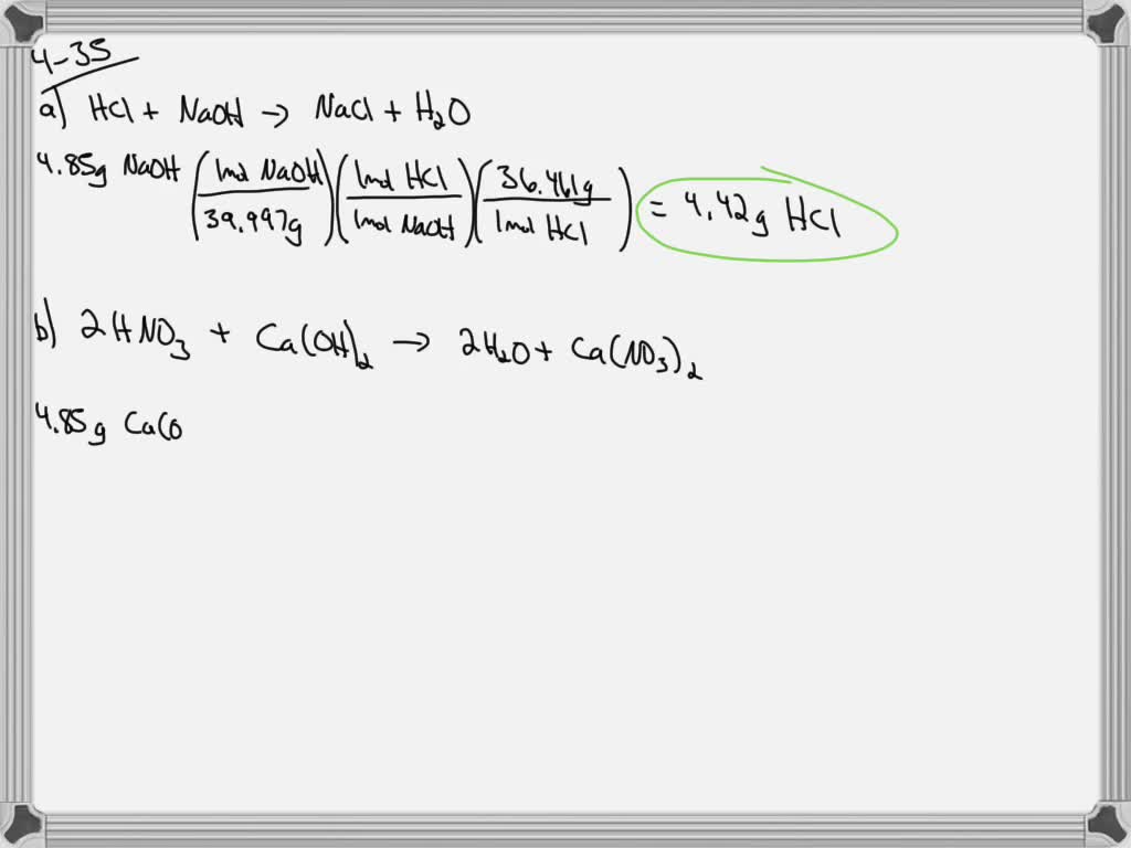 For each of the acid-basereactions, calculate the mass (in grams) of ...
