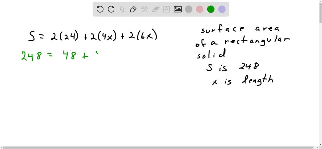 SOLVED:The surface area S of the rectangular solid in the figure is S=2 ...