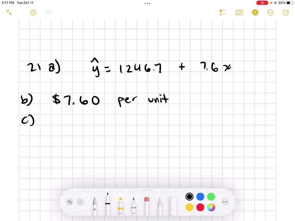 SOLVED Cost Estimation An Important Application Of Regression