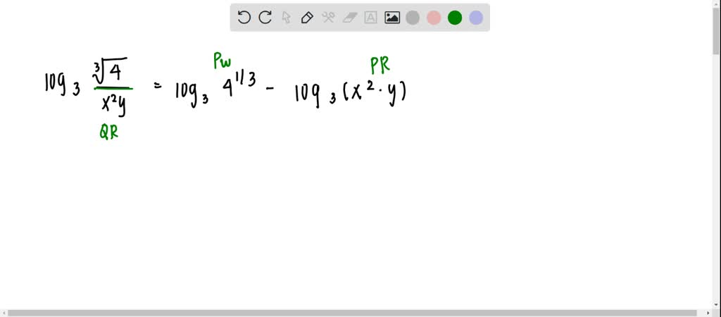 SOLVED:Use the properties of logarithms to express each logarithm as a ...