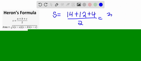 SOLVED:Discuss with your classmates why Heron's Formula yields an area ...