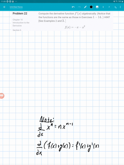 SOLVED:Compute the derivative function f^'(x) algebraically. (Notice ...