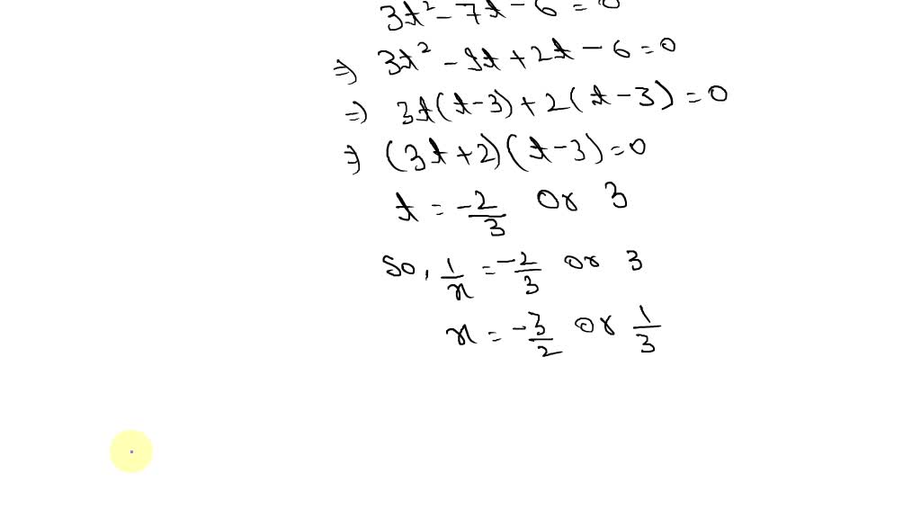 SOLVED Find The Real Solutions Of Each Equation 3 X 2 7 X 1 6 0