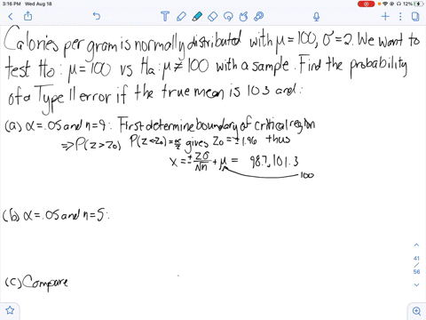 In Exercise 9-10, calculate the probability of a type II error if the ...