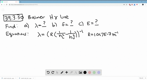 SOLVED: Utilice la fórmula de Balmer para calcular a ) la longitud de ...
