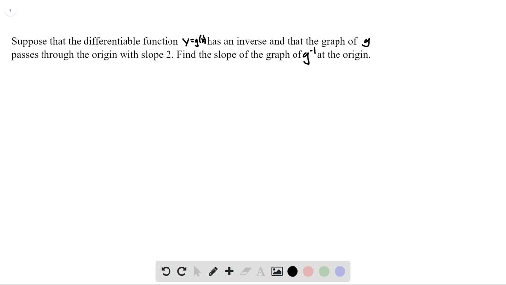 SOLVED:Suppose that the differentiable function y=g(x) has an inverse ... SOLVED:Suppose that the differentiable function y=g(x) has an inverse ...
