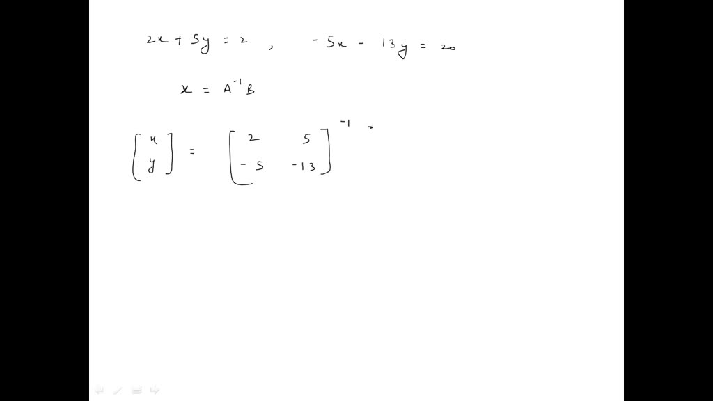 SOLVED:Solve the system of equations by converting to a matrix equation ...