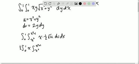SOLVED:Calculate the iterated integral. ∫0^1 ∫0^1 x y √(x^2+y^2) d y d x