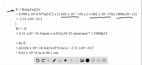 SOLVED:Use Coulomb's law to calculate the ionization energy in kJ/mol ...