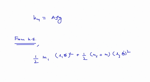Find the equivalent spring constant and equivalent mass of the system ...