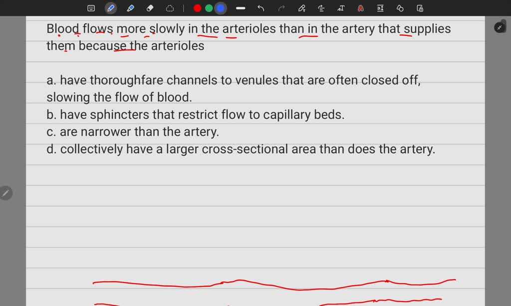 ⏩SOLVED:Blood flows faster in a venule than in a capillary because ...