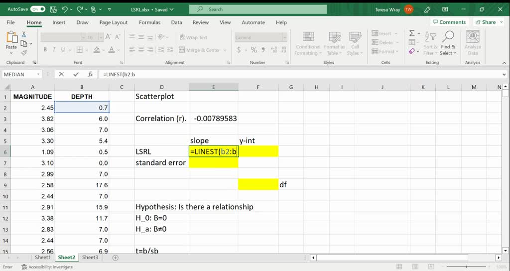SOLVED:Use the data from Appendix B to construct a scatterplot, find the value of the linear ...