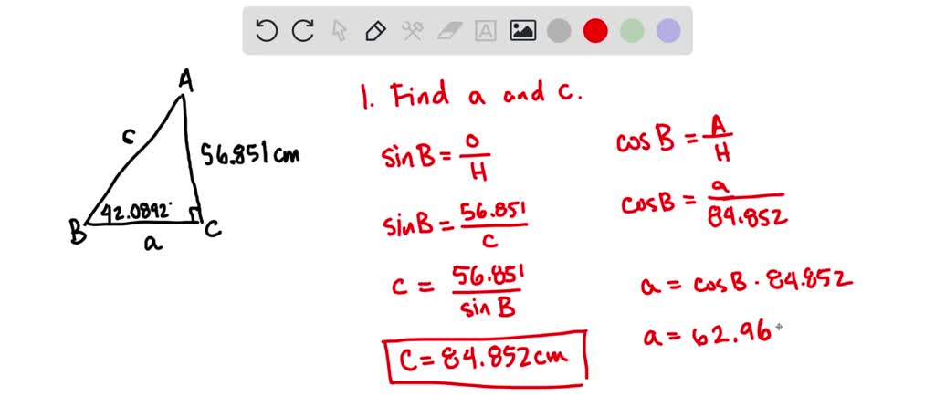 Solve right triangle. When two sides are given, give angles in degrees ...